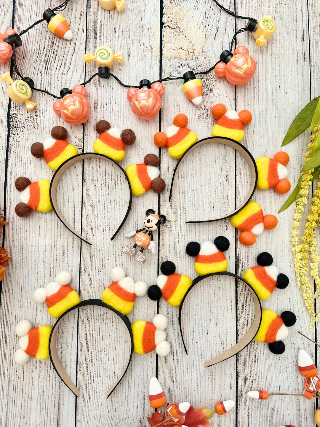 Candy Corn Mouse Ears | Wool Felt Headband | Halloween Headband | NO ...