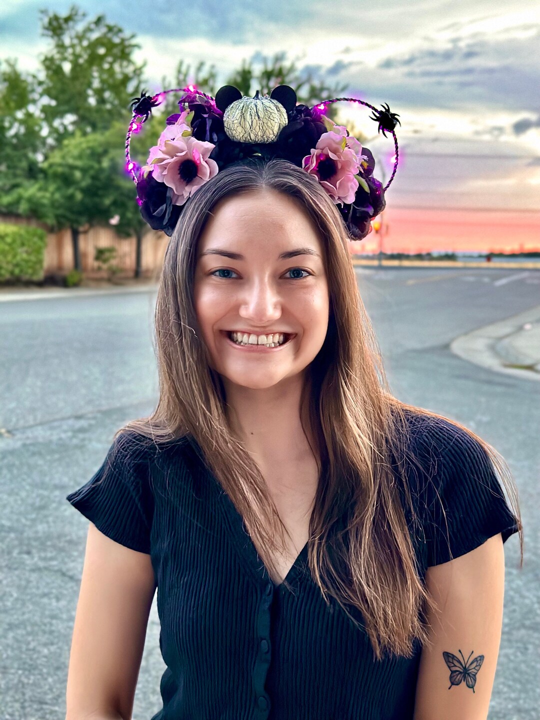 Halloween Rose Gold Mouse Ears Creepy Wire Ears Floral Crown Ears ...