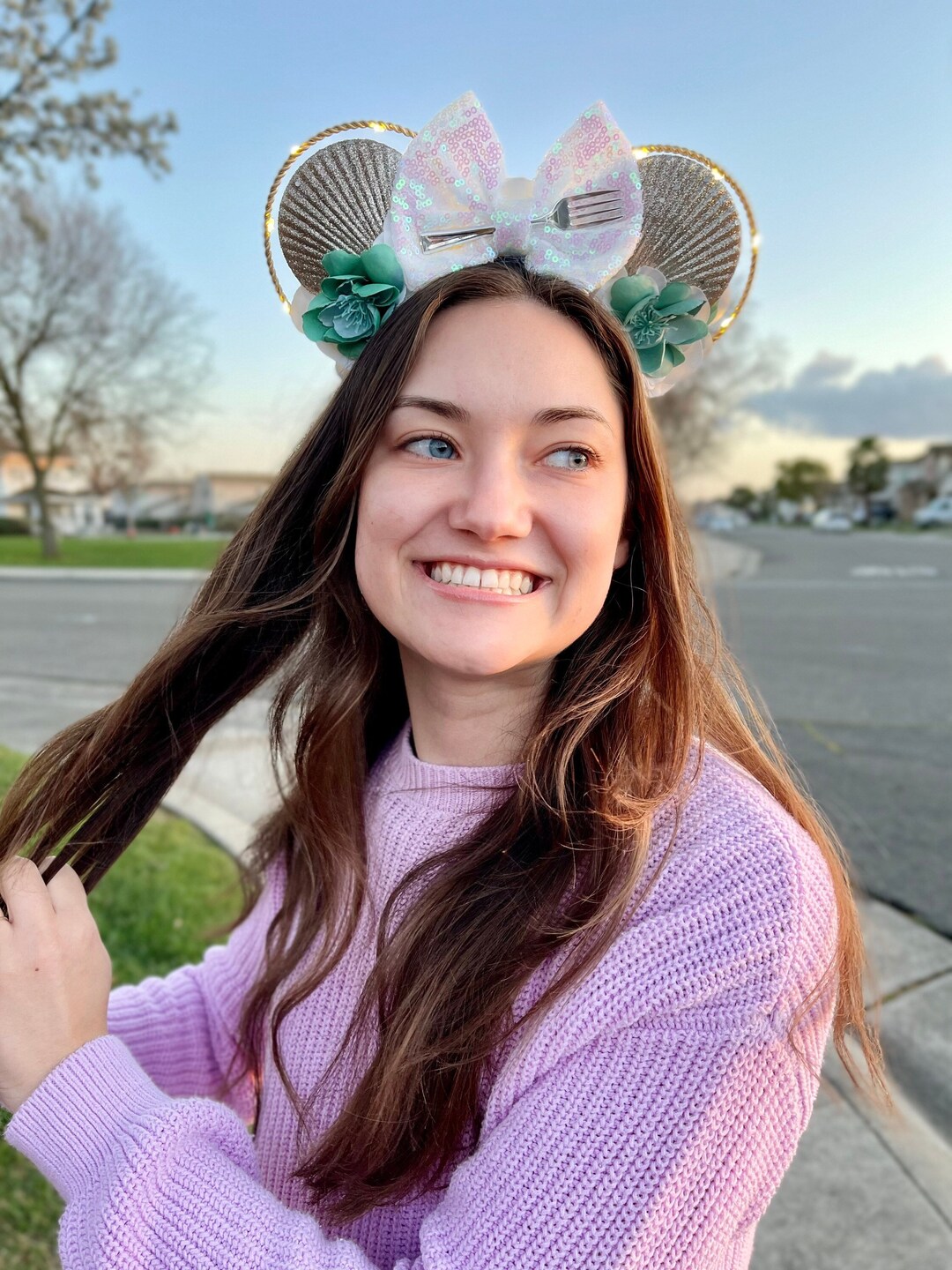 Mermaid Kingdom Disney Ears | Wire Ears | Floral Mouse Ears | Floral ...
