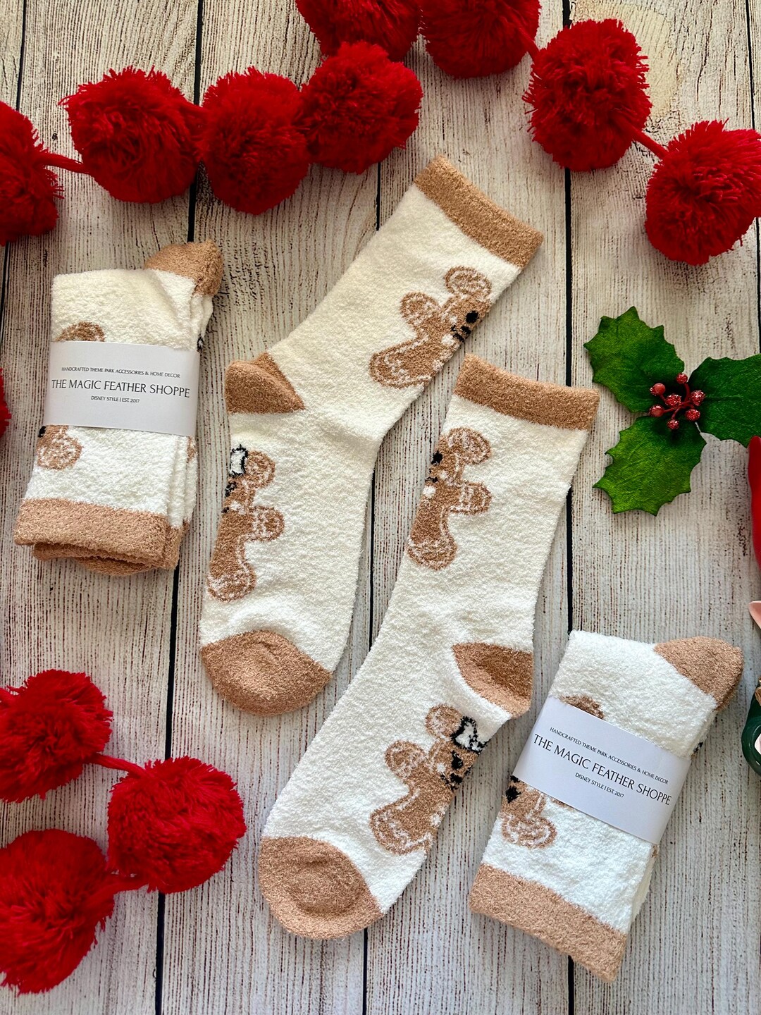 Ready to Ship Magic Cloud Gingerbread Mouse Fuzzy Socks | Soft & Cozy ...
