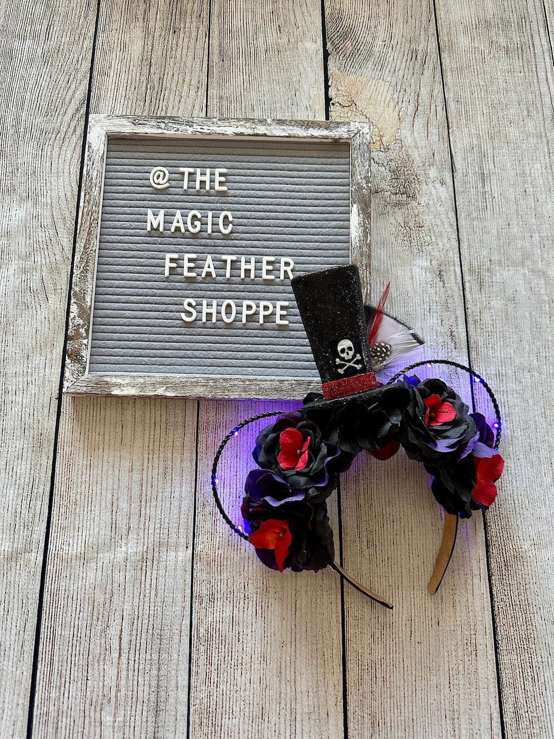 Witch Doctor Ears Wire Ears Floral Mouse Ears Halloween Ears Shadow Man ...