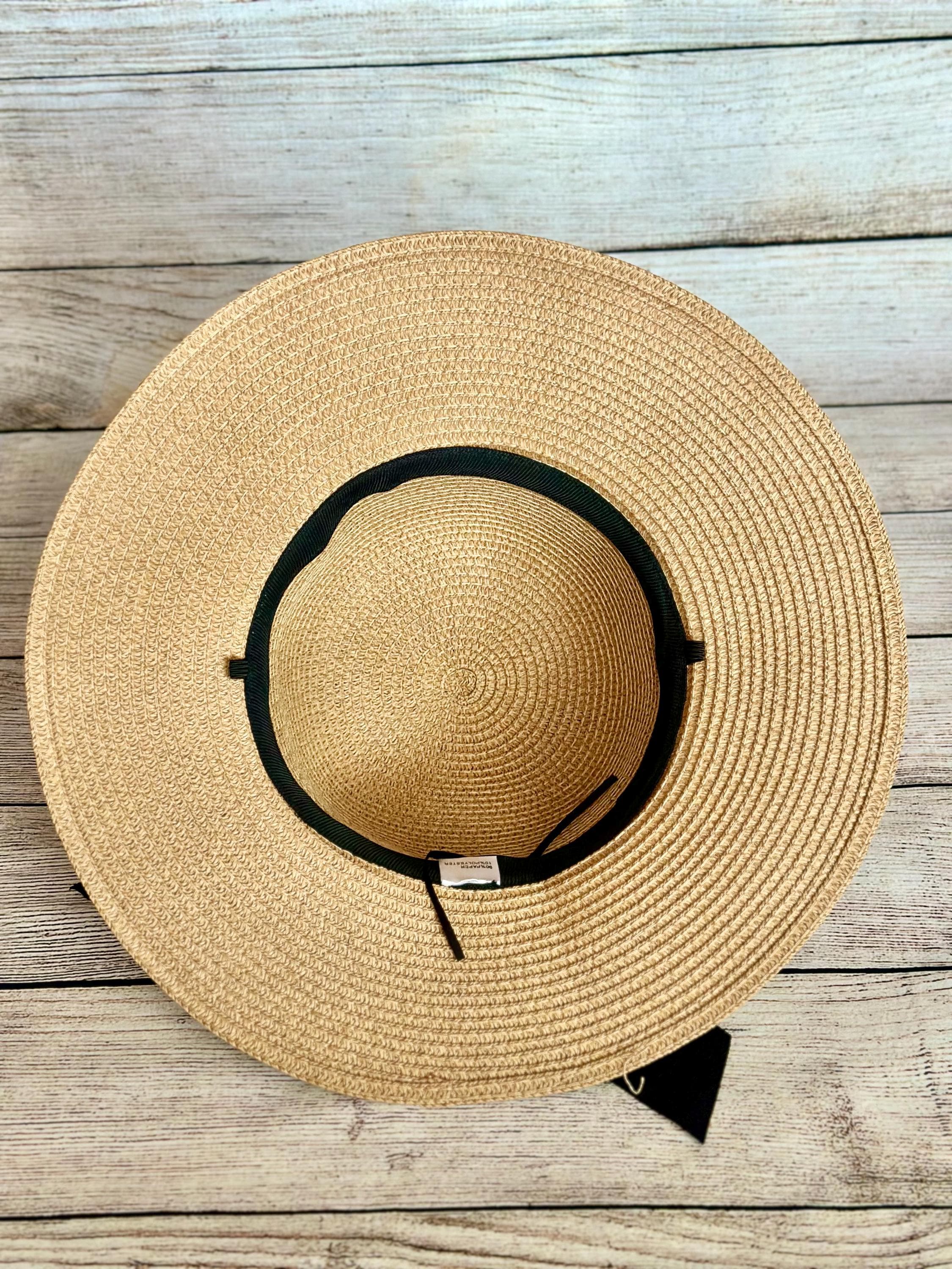Magic Summer Khaki Mouse Hat | Black Velvet Ears | Straw Beach Hat ...