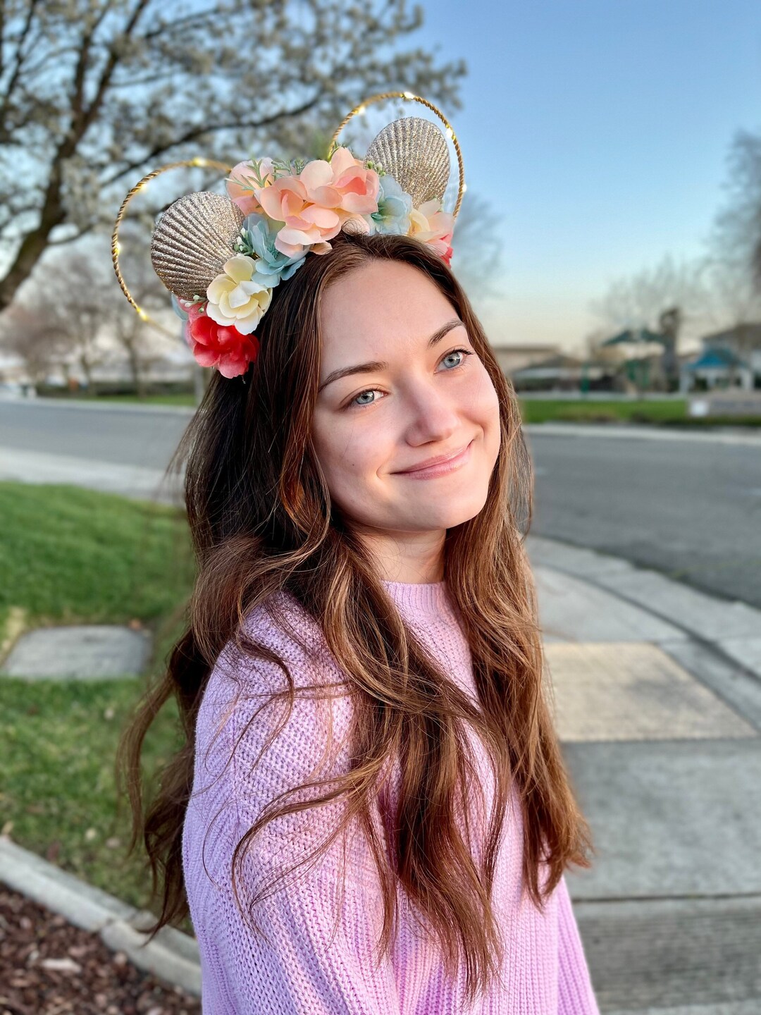 Mermaid Ears | Wire Ears | Floral Mouse Ears | Floral Crown Ears ...