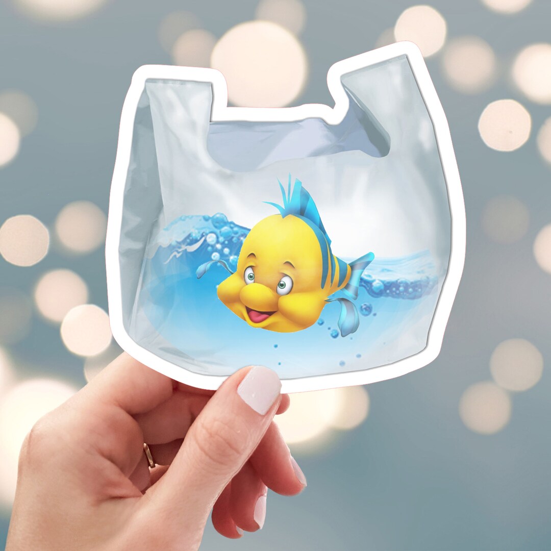 Flounder Little Mermaid Sticker, Recycle Plastic Sticker, Do No Litter ...