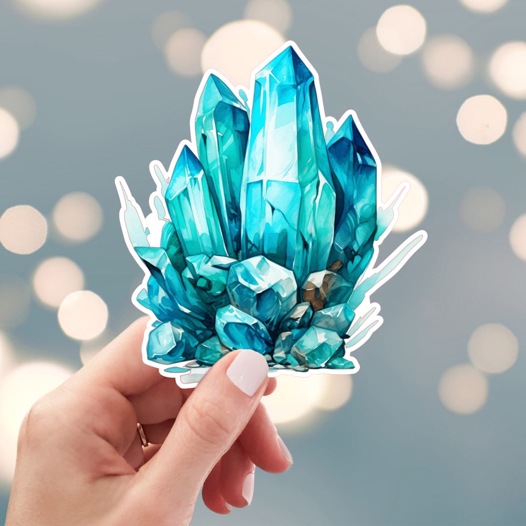 Blue Crystal Sticker, Gem Crystals Sticker, Growing Crystals Sticker ...