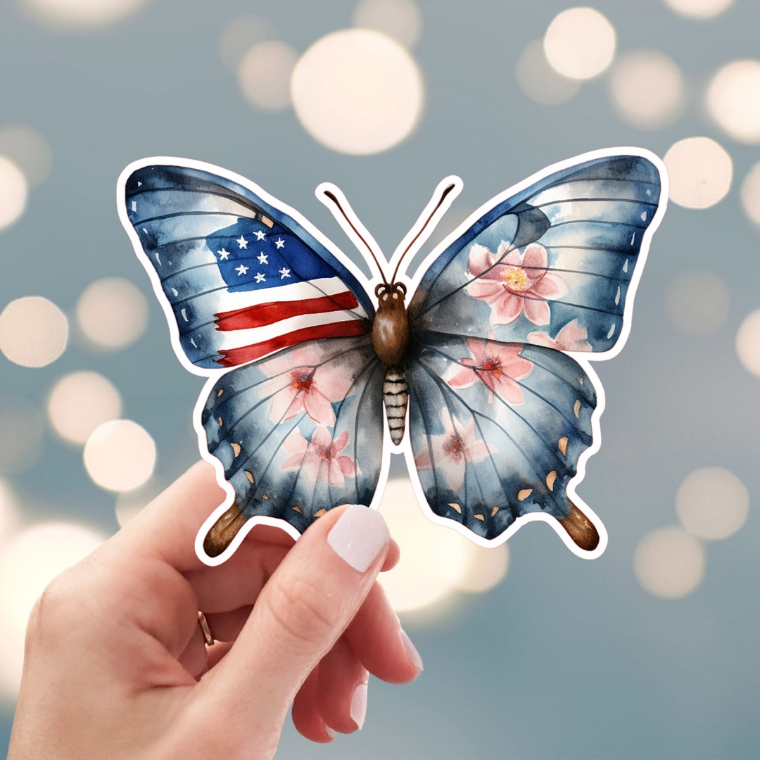 Butterfly Sticker, Made in the USA Sticker, Liberty Butterfly Sticker ...