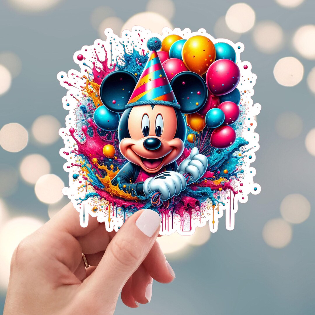 Mickey Mouse Sticker, Mickey Birthday Sticker, Mickey Mouse Party ...