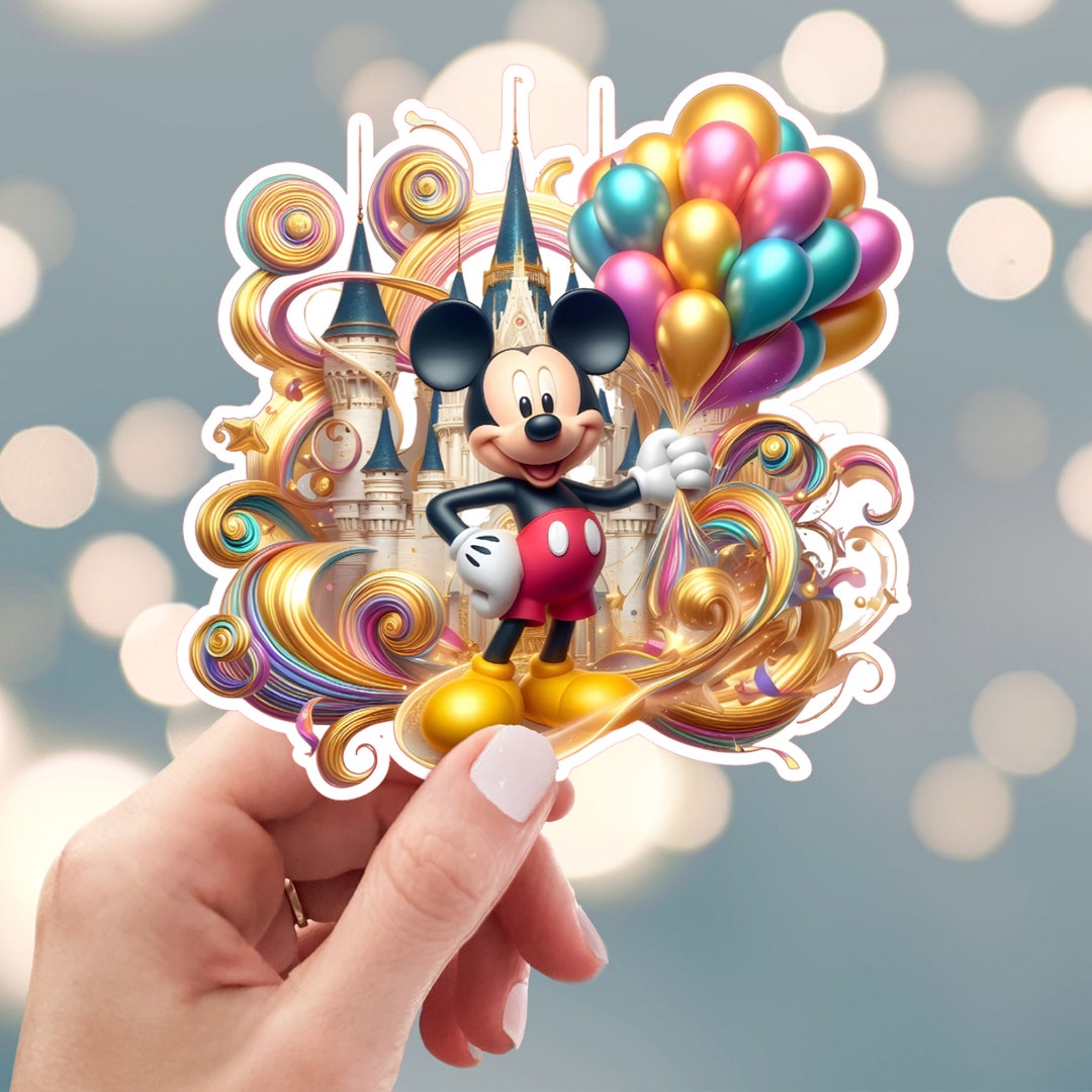 Mickey Mouse Sticker, Mickey Castle Balloons Sticker, Magical Vacation ...