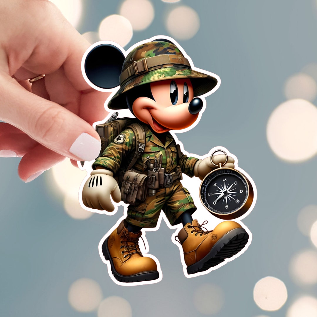 Mickey Mouse Safari Sticker, Animal Kingdom Sticker, Mickey Military ...