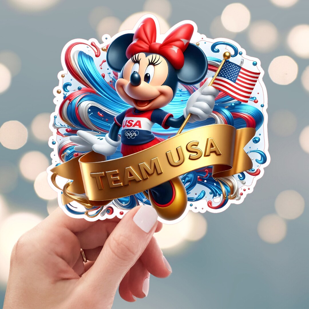 Minnie Mouse Sticker, Team USA Sticker, Olympics Sticker, USA Olympic ...