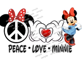 Peace Love Minnie Png - Etsy