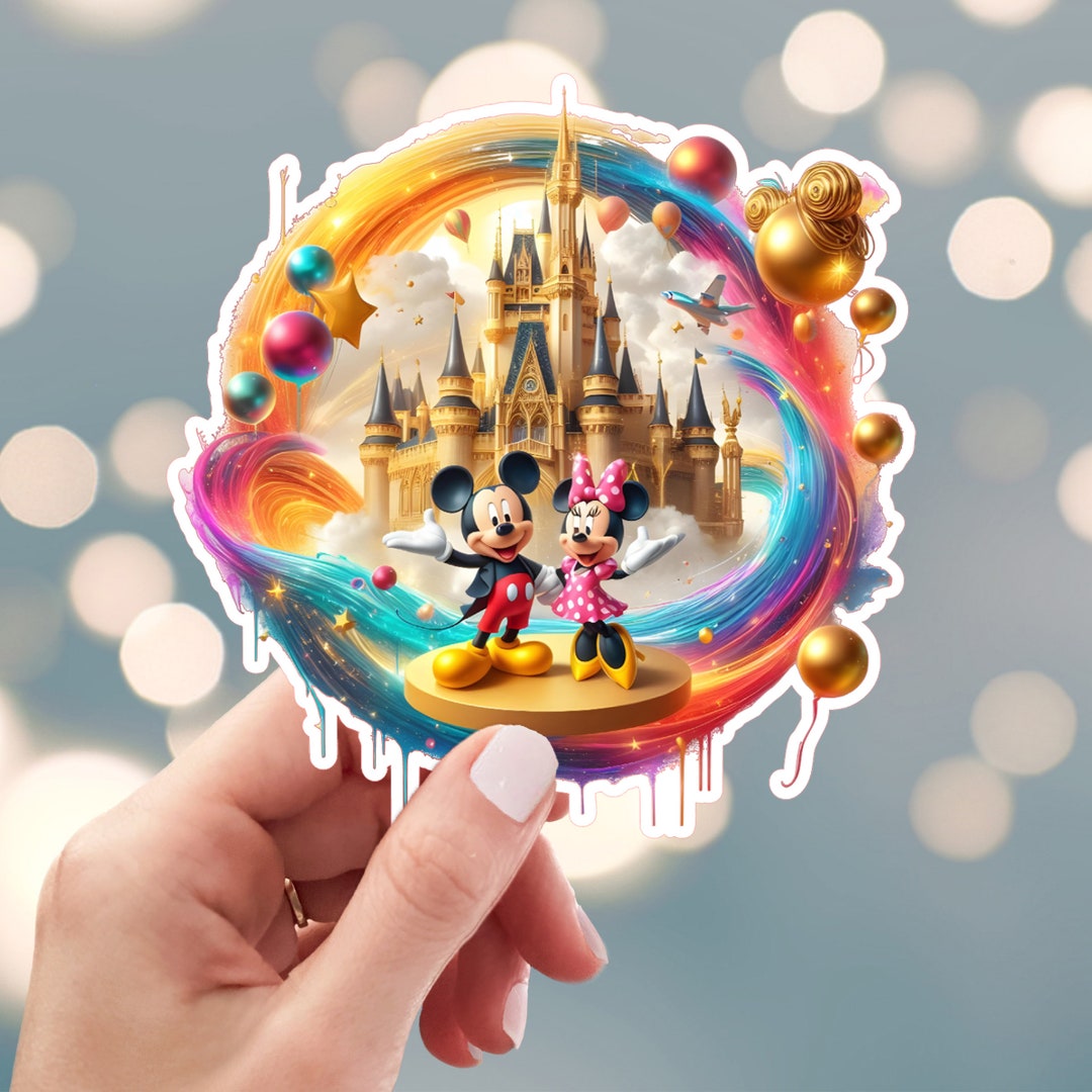 Mickey Minnie Mouse Sticker, Mickey Castle Balloons Sticker, Magical ...