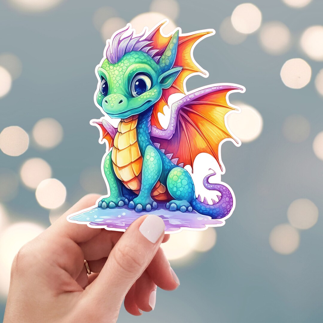 Blue Dragon Sticker, Golden Dragon Sticker, Winged Dragon Sticker ...