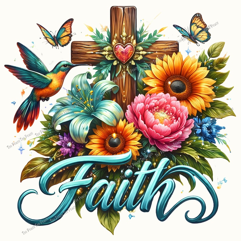 Faith Wooden Cross Fabric Panel, Quilt Sewing Square, Multiple Sizes ...