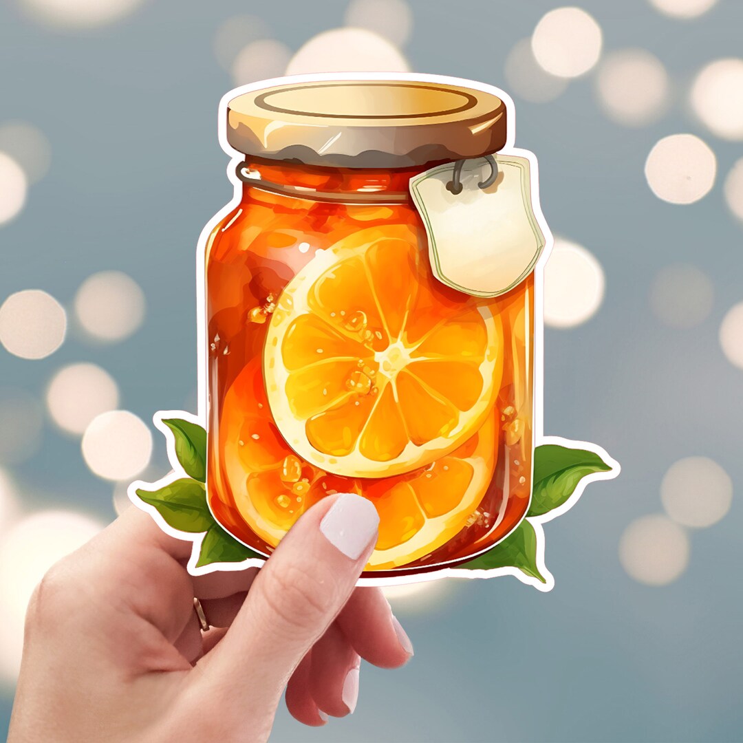 Canned Oranges Sticker, Jar of Oranges Sticker, Orange Marmalade ...