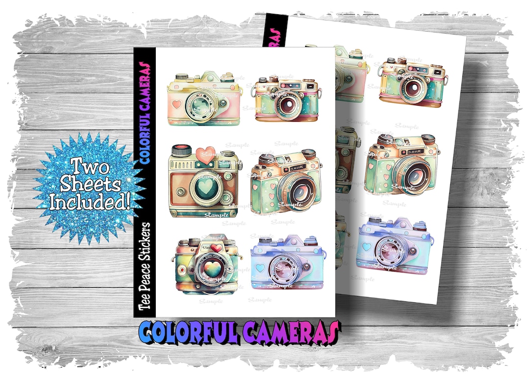 Vintage Camera Sticker Sheets, 2 Sheet Bundle, Photographer Planner ...