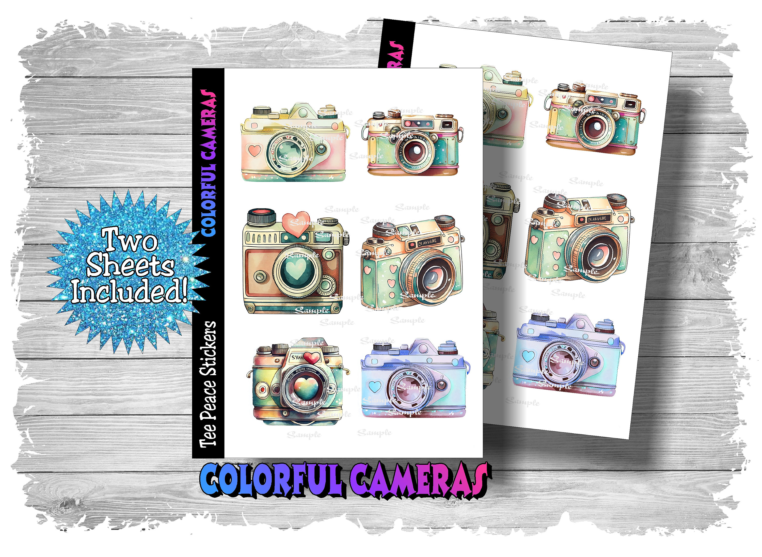 Vintage Camera Sticker Sheets, 2 Sheet Bundle, Photographer Planner ...
