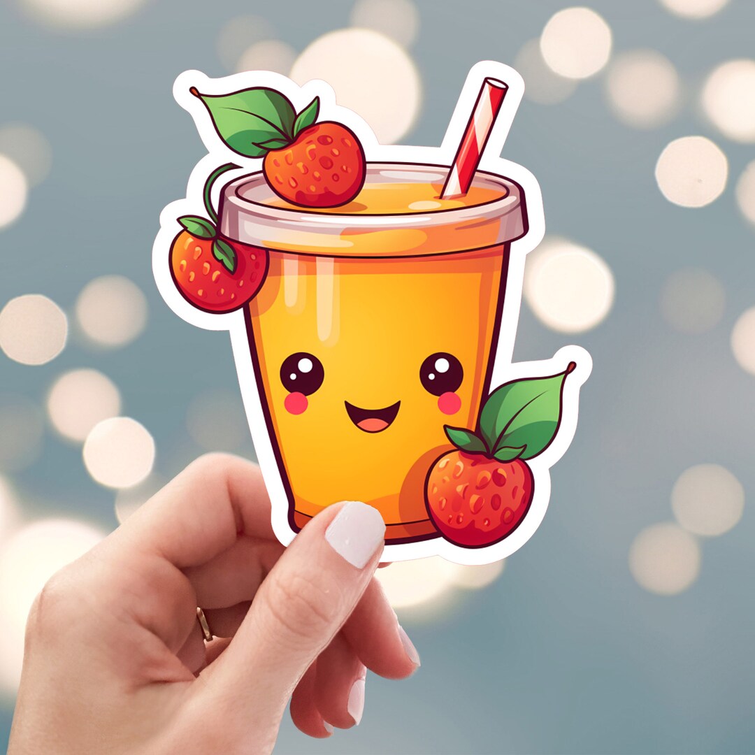Strawberry Acai Refresher Sticker, Tropical Fruit Drink Sticker, Fruity ...