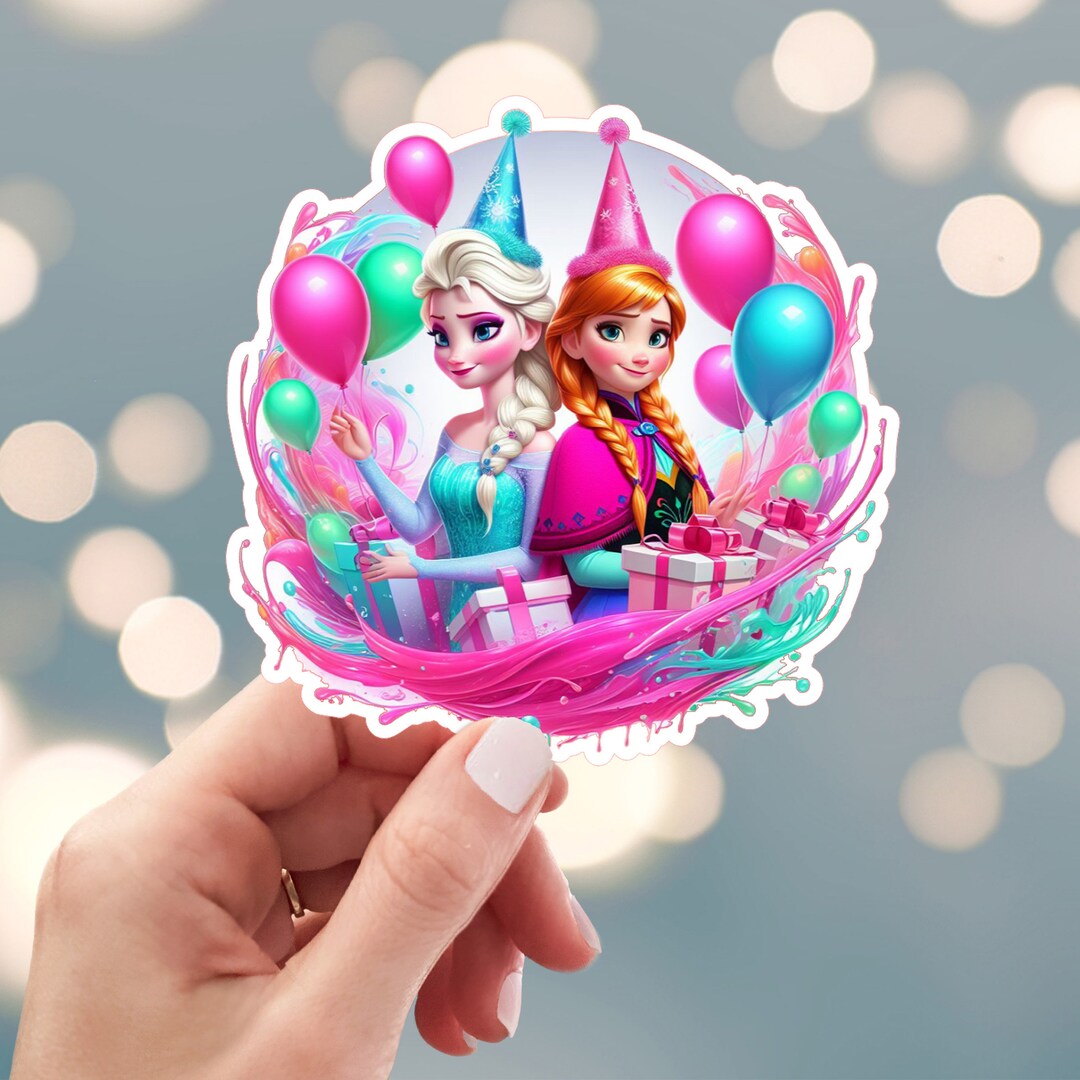 Frozen Pluto Birthday Sticker, Birthday Party Sticker, Elsa Anna ...