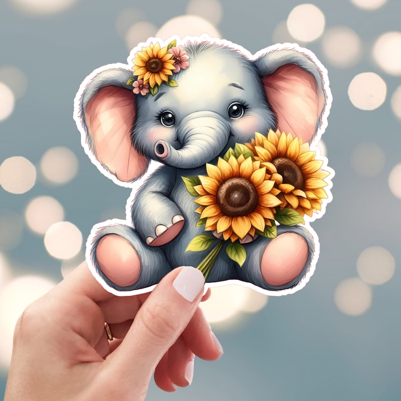 Sunflower Elephant - Etsy