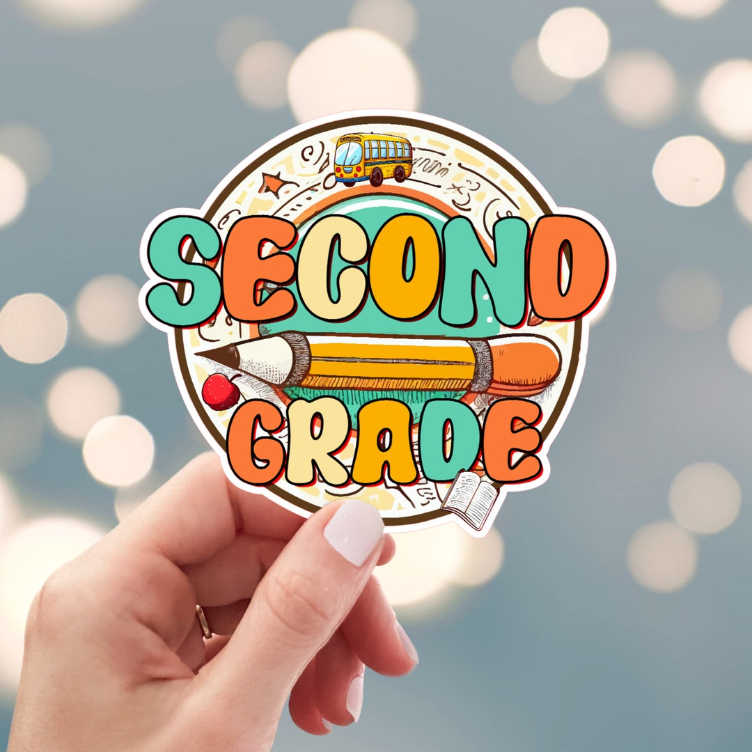 Second Grade Sticker, Teacher Sticker, Elementary School Sticker ...