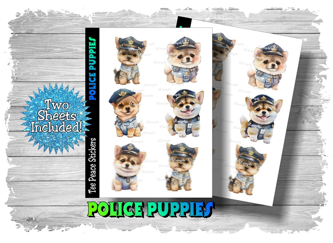 Police Dog Sticker Sheets, 2 Sheet Bundle, Service Dog Stickers, Police ...