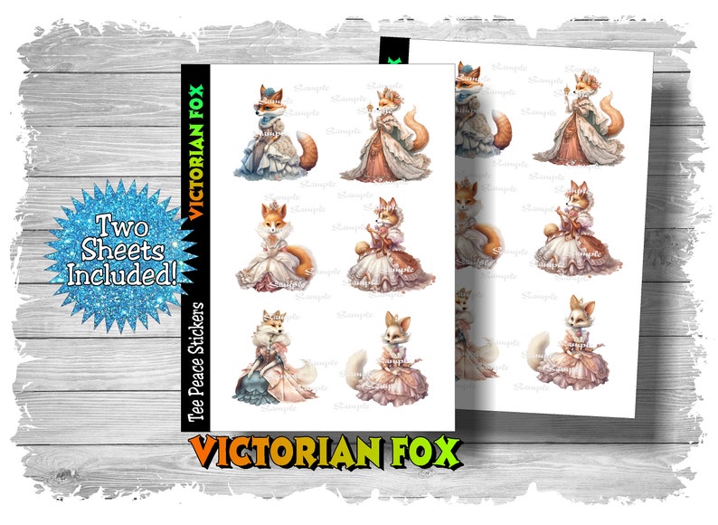 Fox Sticker Sheets 2 Sheet Bundle Vintage Fox Stickers - Etsy