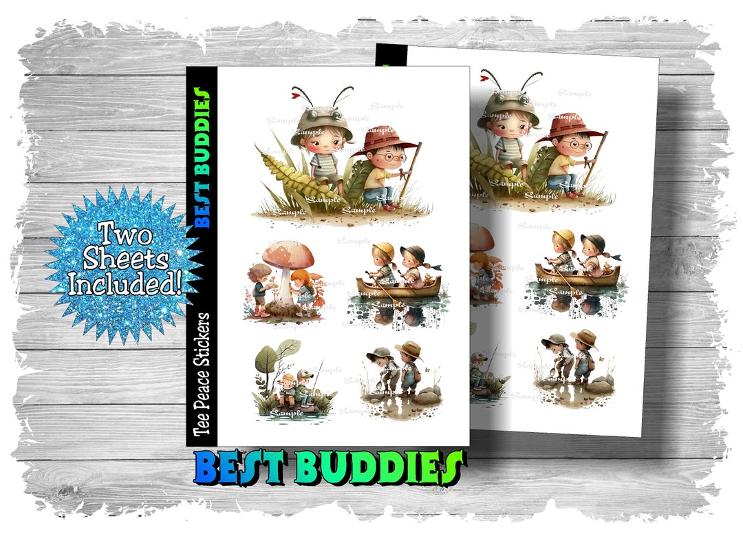 Best Buddies Sticker Sheets, 2 Sheet Bundle, Best Friend Stickers ...