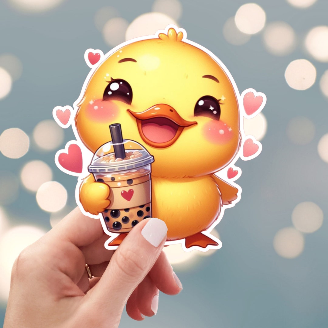Baby Chick Boba Tea Sticker, Bubble Tea Sticker, Gourmet Coffee Sticker ...