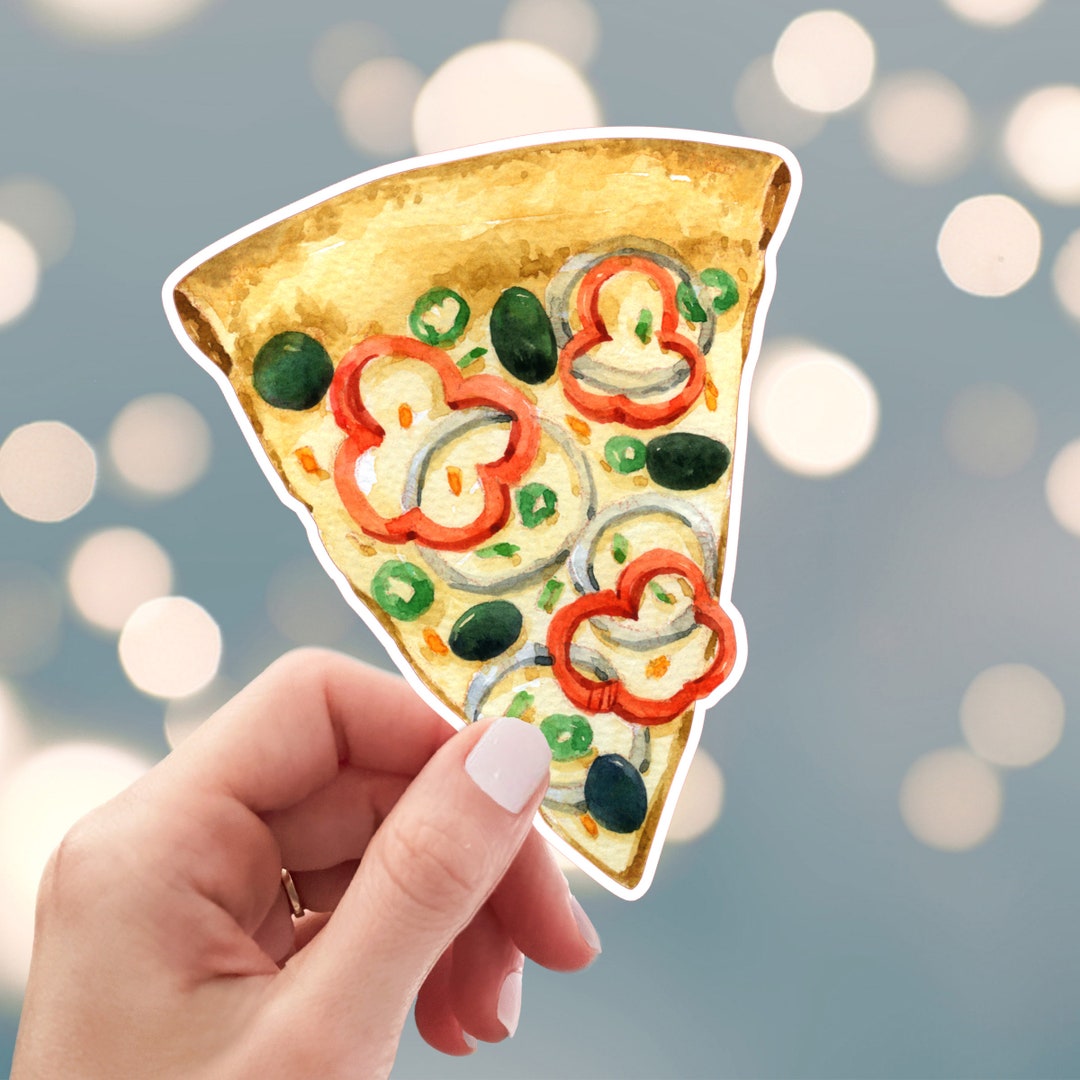 Pizza Slice Sticker Veggie Pizza Sticker Vegetarian Pizza Sticker Veggie Lovers Pizza Sticker