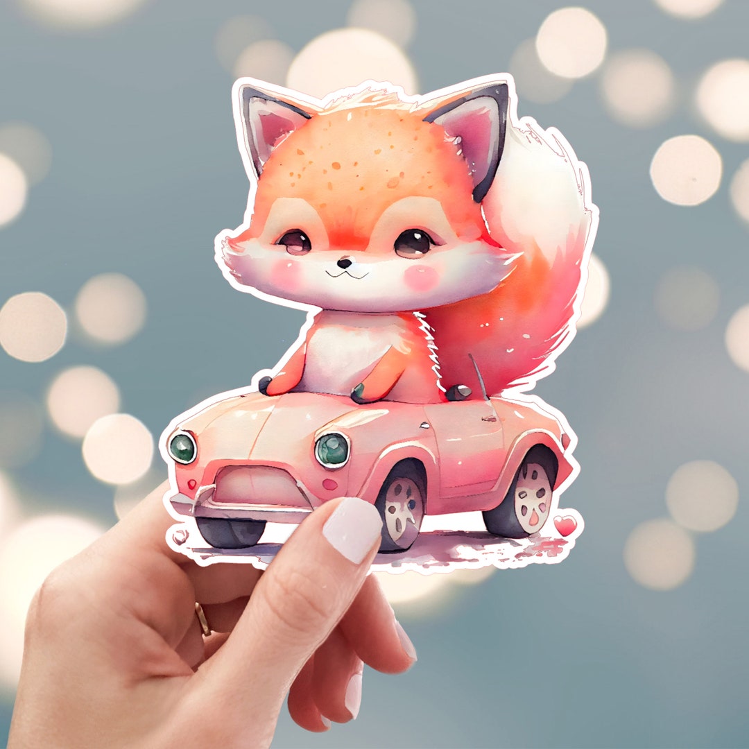 Cute Fox Sticker, Baby Fox Car Sticker, Pink Barbie Car Sticker ...