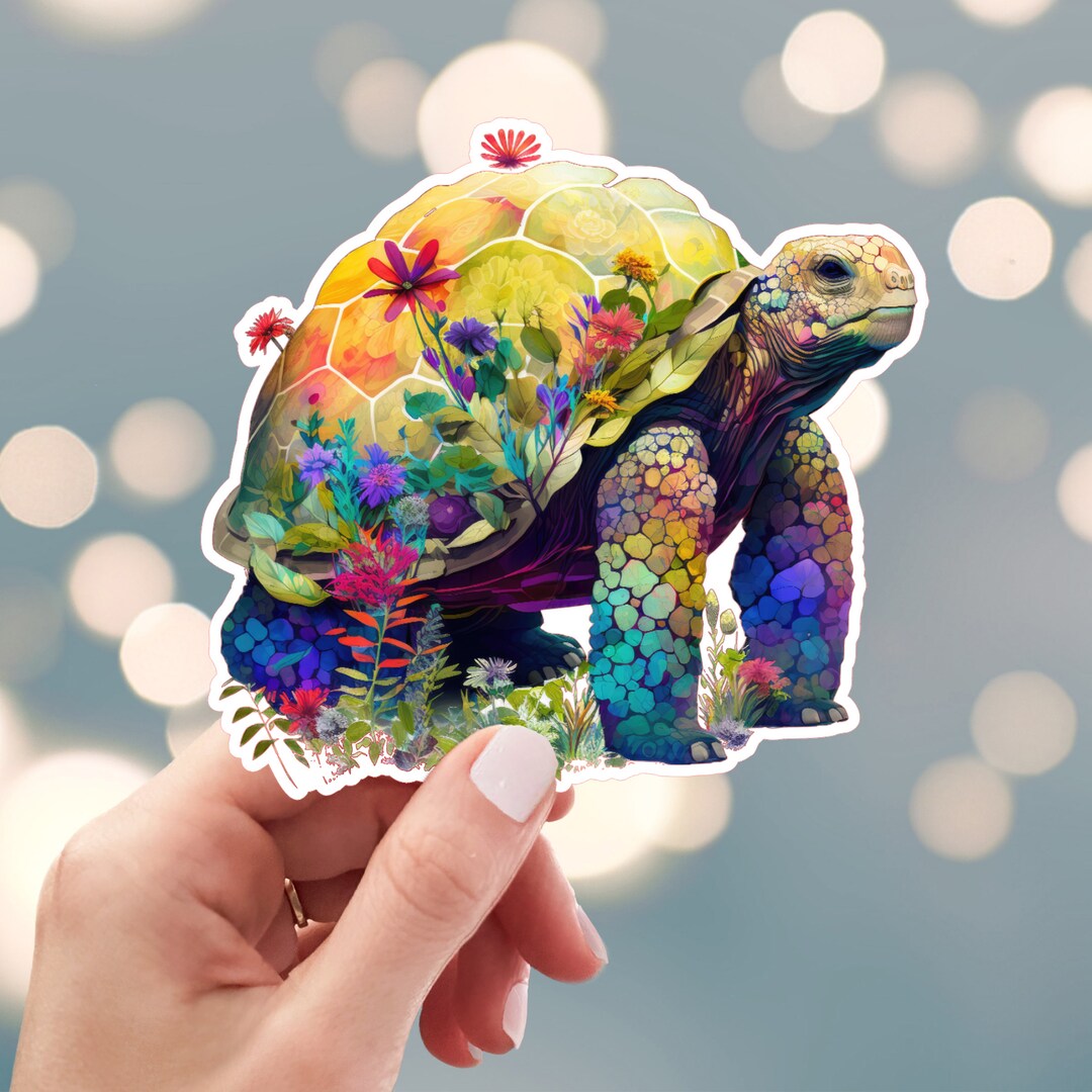 Sea Turtle Sticker, Tropical Turtle Sticker, Green Turtle Sticker, Save ...