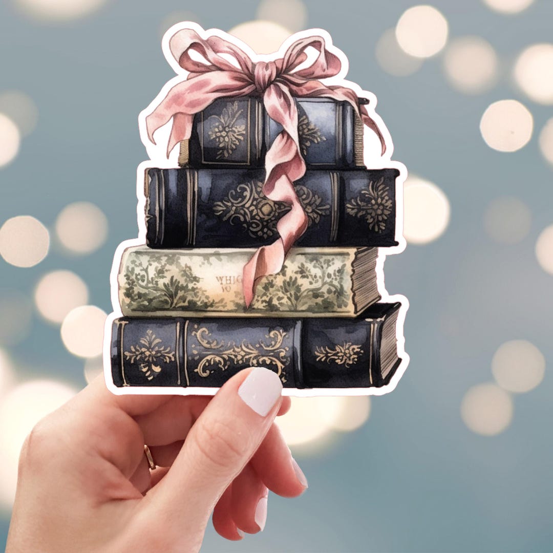 Stack of Books Sticker, Encyclopedia Books Sticker, Book Club Sticker ...