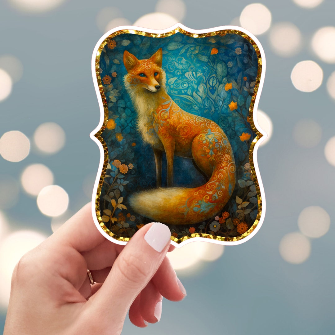 Red Fox Sticker, Fairytale Fox Sticker, Tribal Fox Sticker, Woodland ...