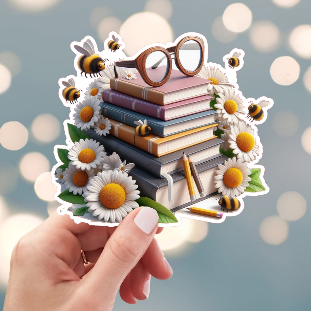Stack of Books Sticker, Back to School Books Sticker, College Books ...