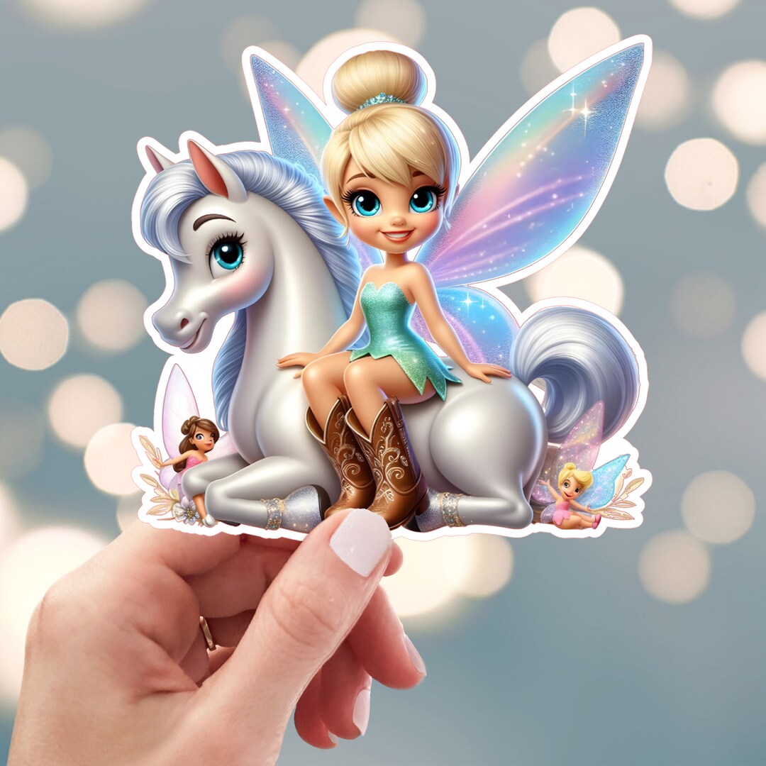 Tinkerbell Sticker, Horseback Ride Sticker, Fairy Horse Sticker, Fairy ...