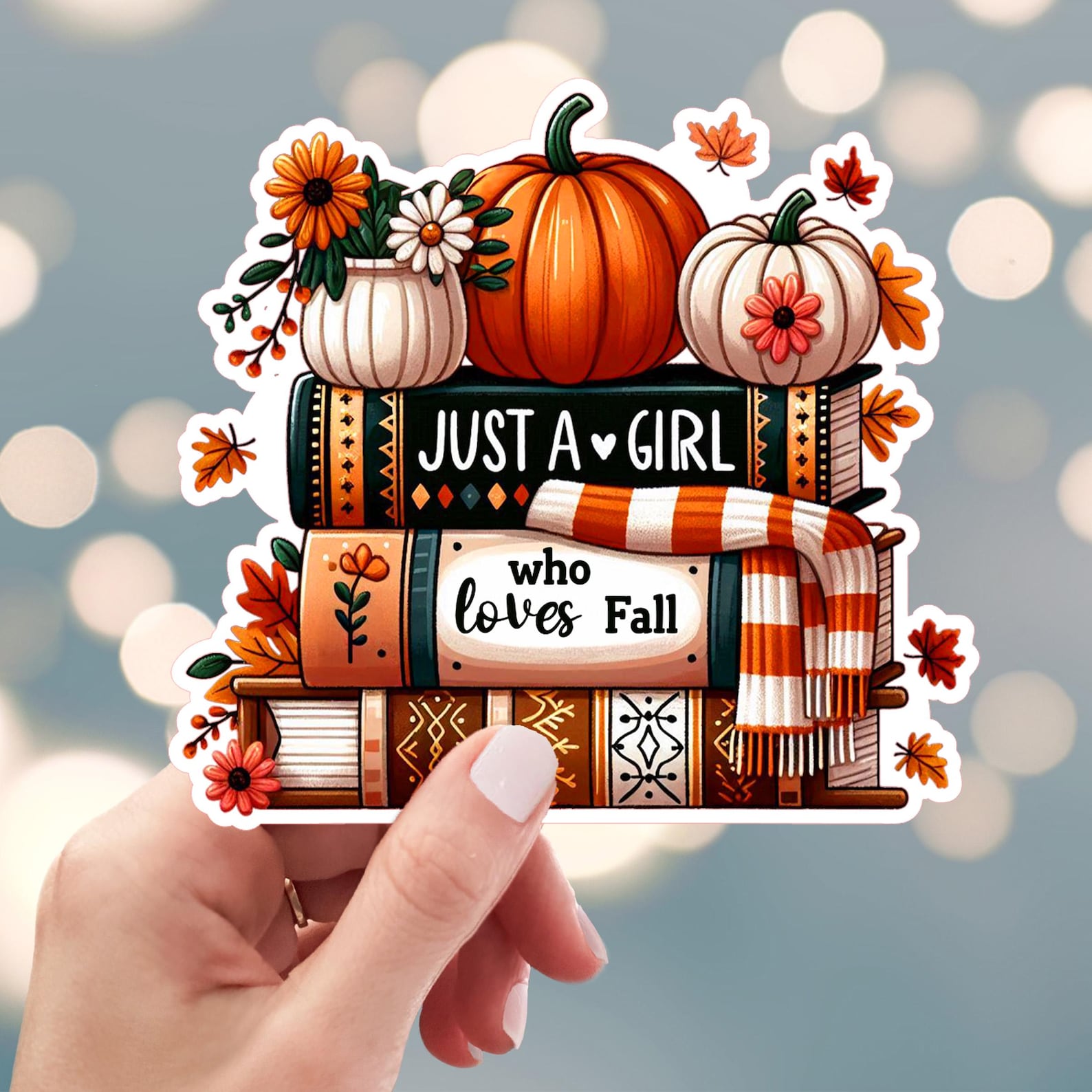 Just A Girl Who Loves Fall Sticker, Reading Books Sticker, Book Club ...