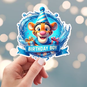 Tigger Sticker, Tigger Birthday Boy Sticker, Tigger Pooh Birthday Party ...