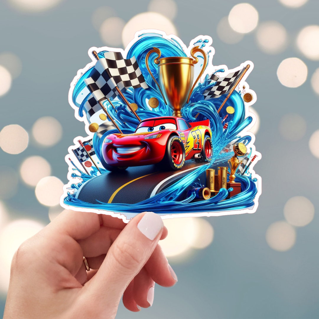 Cars Sticker, Lightning Mcqueen Sticker, Racing Car Sticker, Racing ...