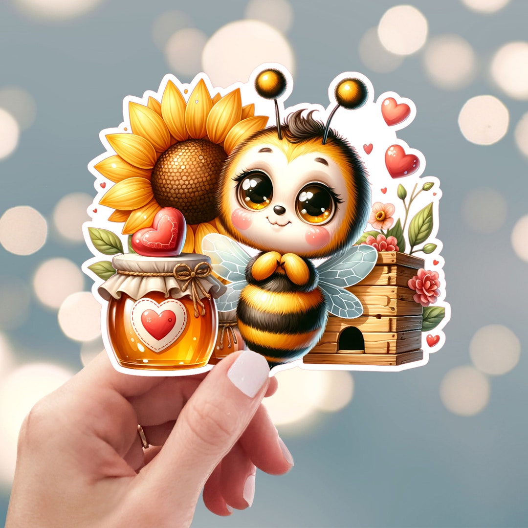 Honey Bee Sticker, Bee Hive Sticker, Sunflower Sticker, Sweet Honey Jar ...