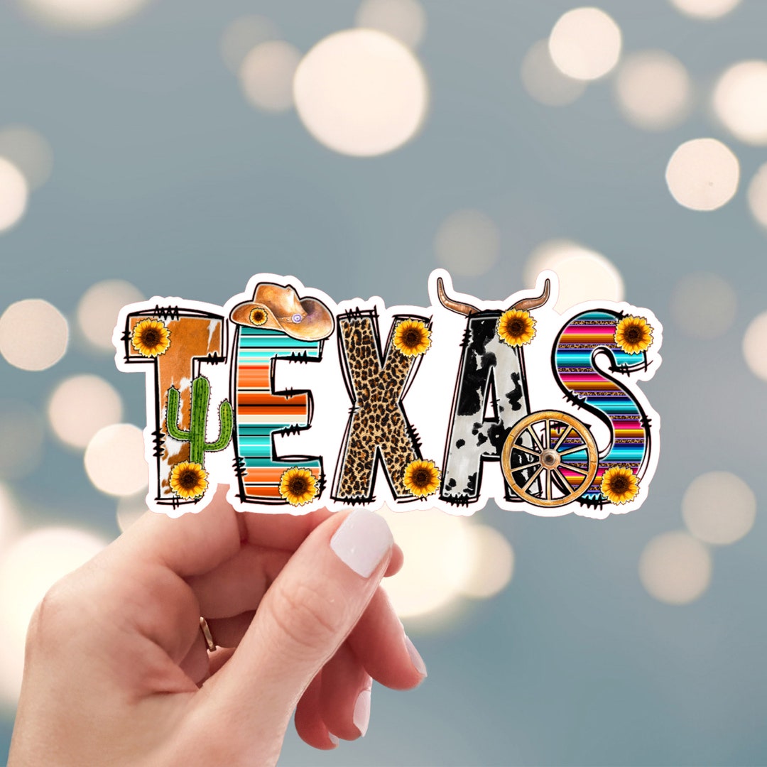 Texas Sticker, Longhorn Cow Sticker, South West Cowboy Sticker, Texas ...