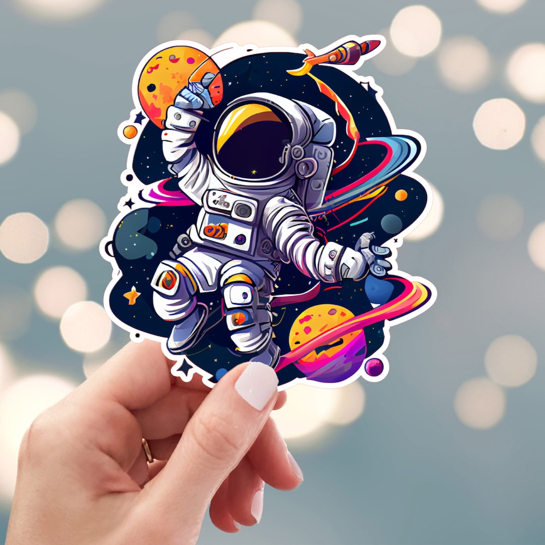 Astronaut Sticker, Outer Space Sticker, Space Suit Sticker, Planet ...