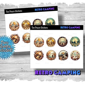 Retro Camper Sticker Sheets, 2 Sheet Bundle, Camping Trailer Stickers ...