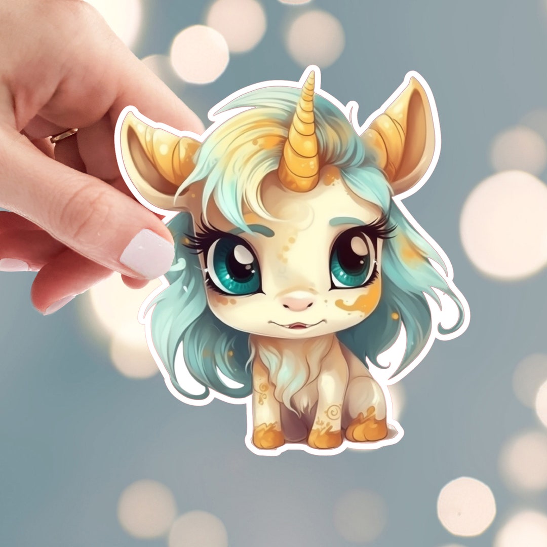 Whimsical Unicorn Sticker, Fairytale Unicorn Large Sticker, Unicorn ...