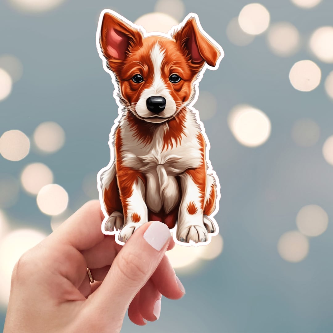 Cattle Dog Sticker, Red Heeler Puppy Sticker, Pet Dog Sticker, Red Farm ...