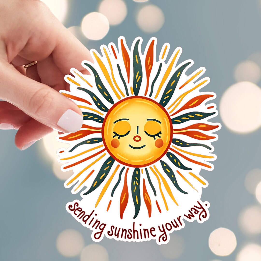Sending Sunshine Your Way Ticker, Sunrise Sticker, Celestial Sun ...