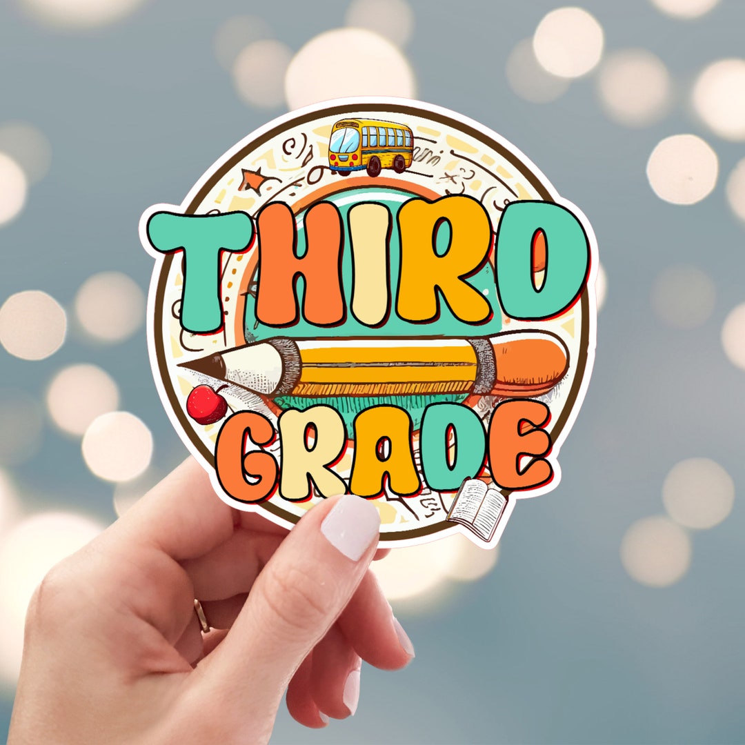 Third Second Grade Sticker, Teacher Sticker, Elementary School Sticker ...