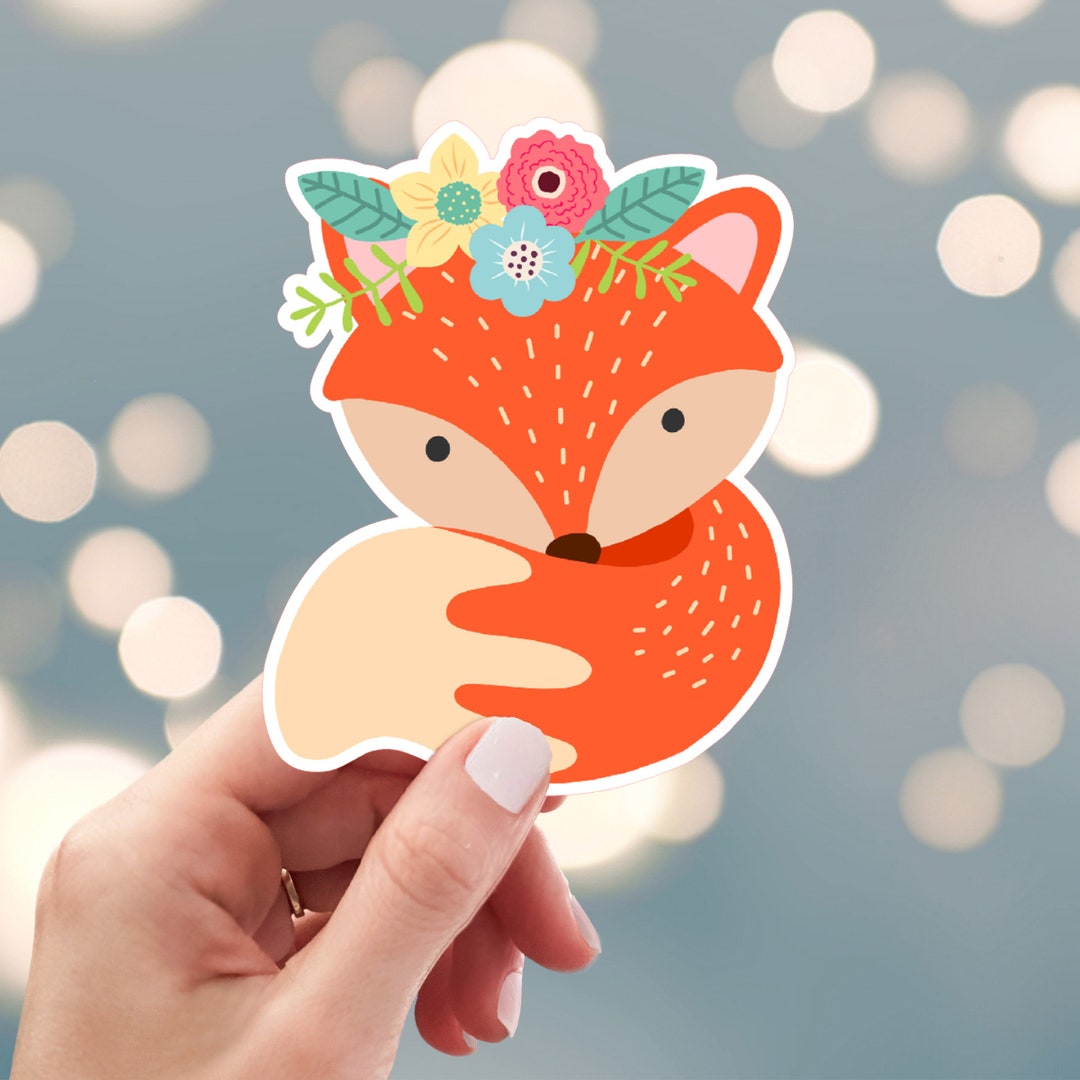 Fox Sticker, Woodland Fox Sticker, Red Fox Sticker, Kawaii Fox Sticker ...