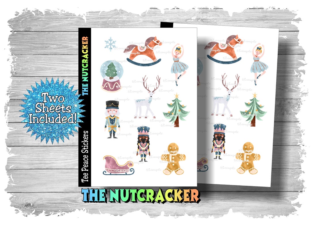 The Nutcracker Sticker Sheets, 2 Sheet Bundle, Merry Christmas Stickers ...