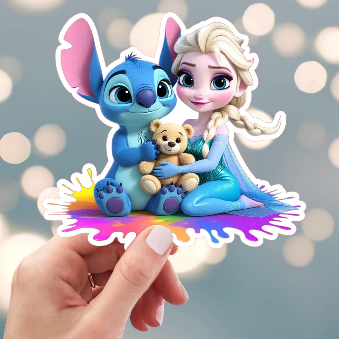 Stitch & Elsa Sticker, Best Friends Sticker, Frozen Elsa Sticker, Ohana ...